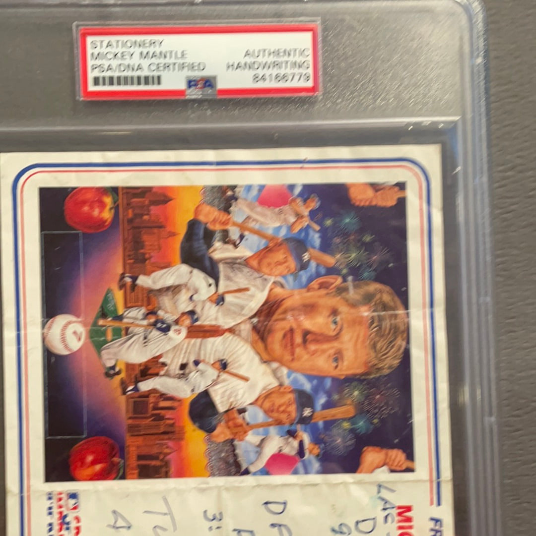 Mickey Mantle handwritten notes on his stationary PSA/DNA encapsulated ...